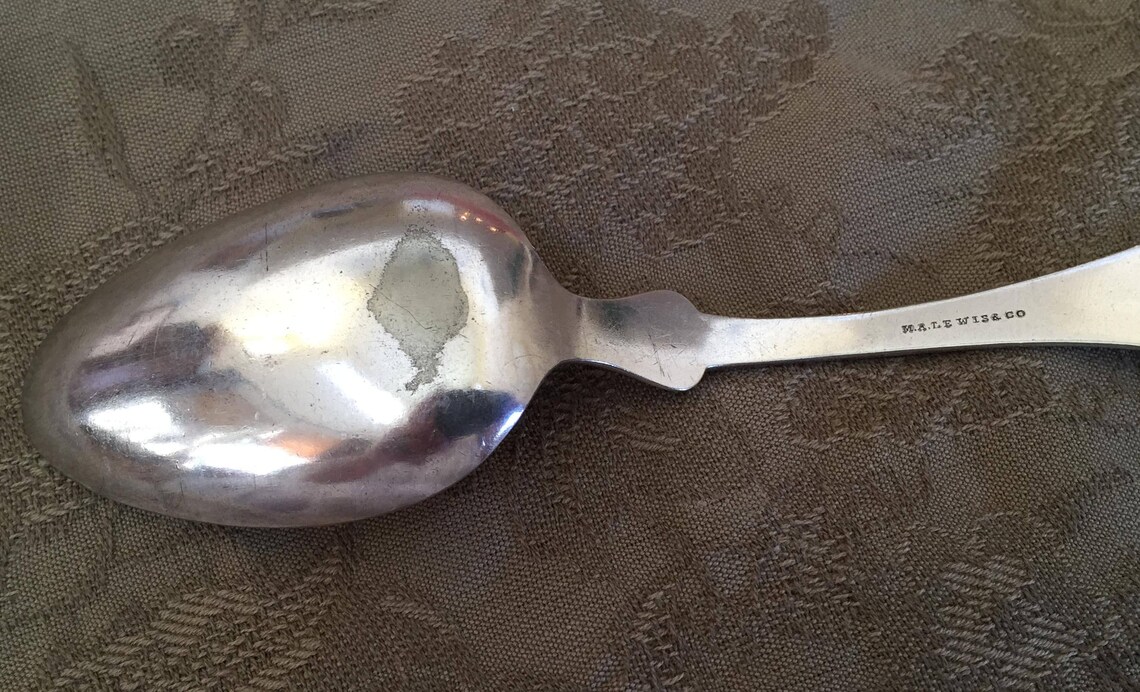 Antique Coin Silver Large Spoon, Monogrammed D, C1800s, M A T E Wis ...