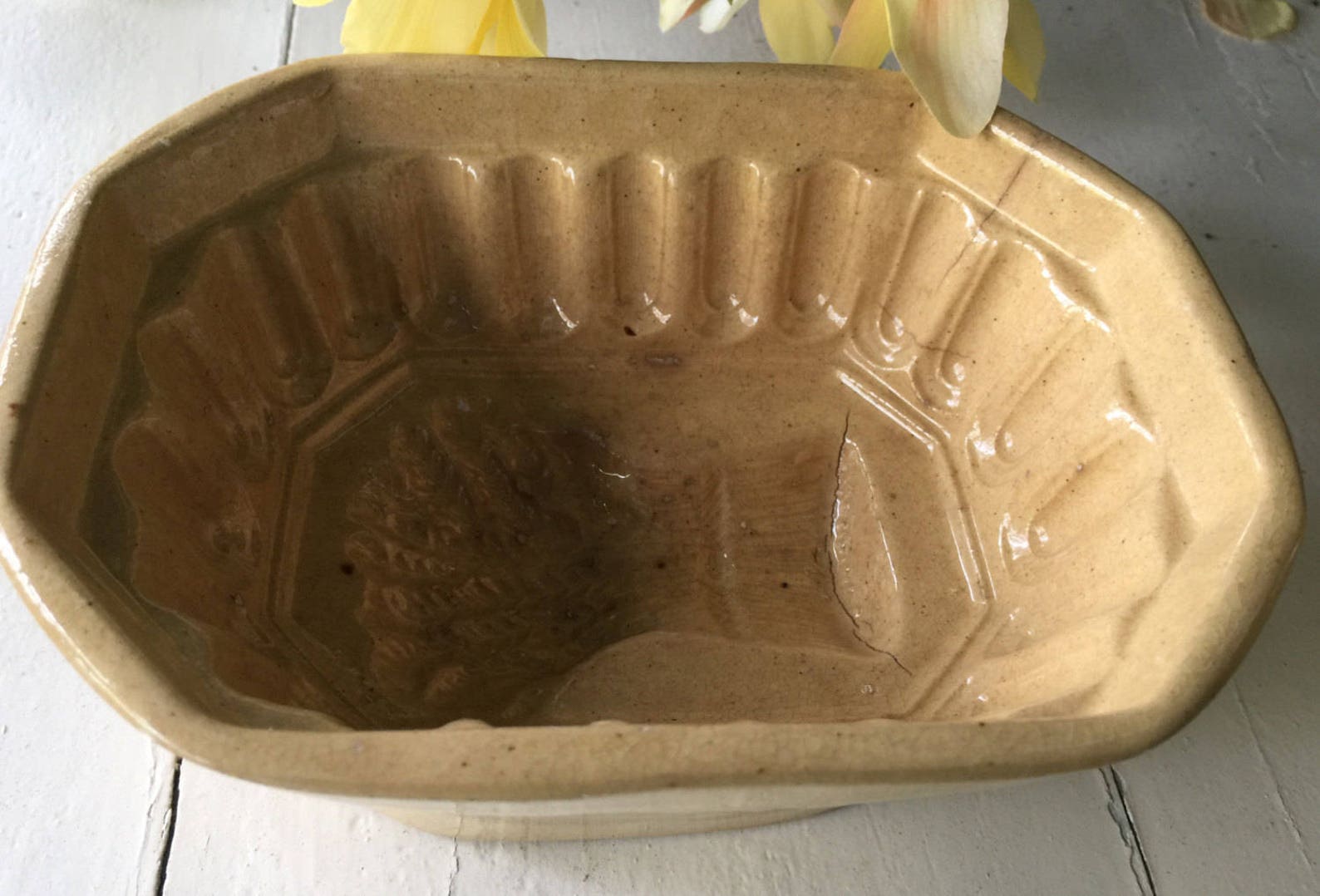 Antique Yellow Ware Mold Wheat Primitive Early American - Etsy