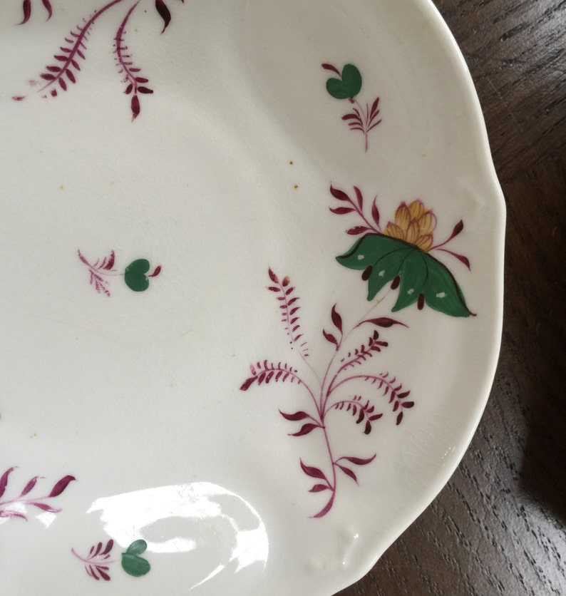 Pair Antique Plates, Sprig Pattern, Staffordshire, England, Cup Plates ...