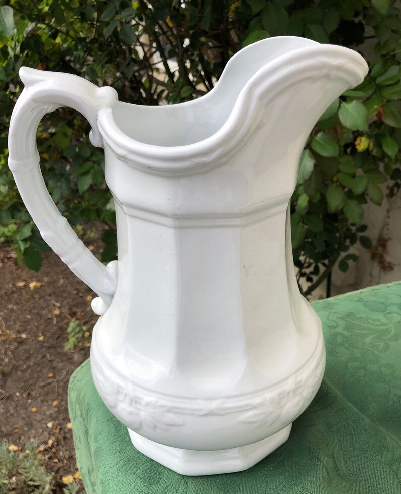 Early English White Ironstone Ewer, Pitcher, Fig Shape, J Wedgwood ...