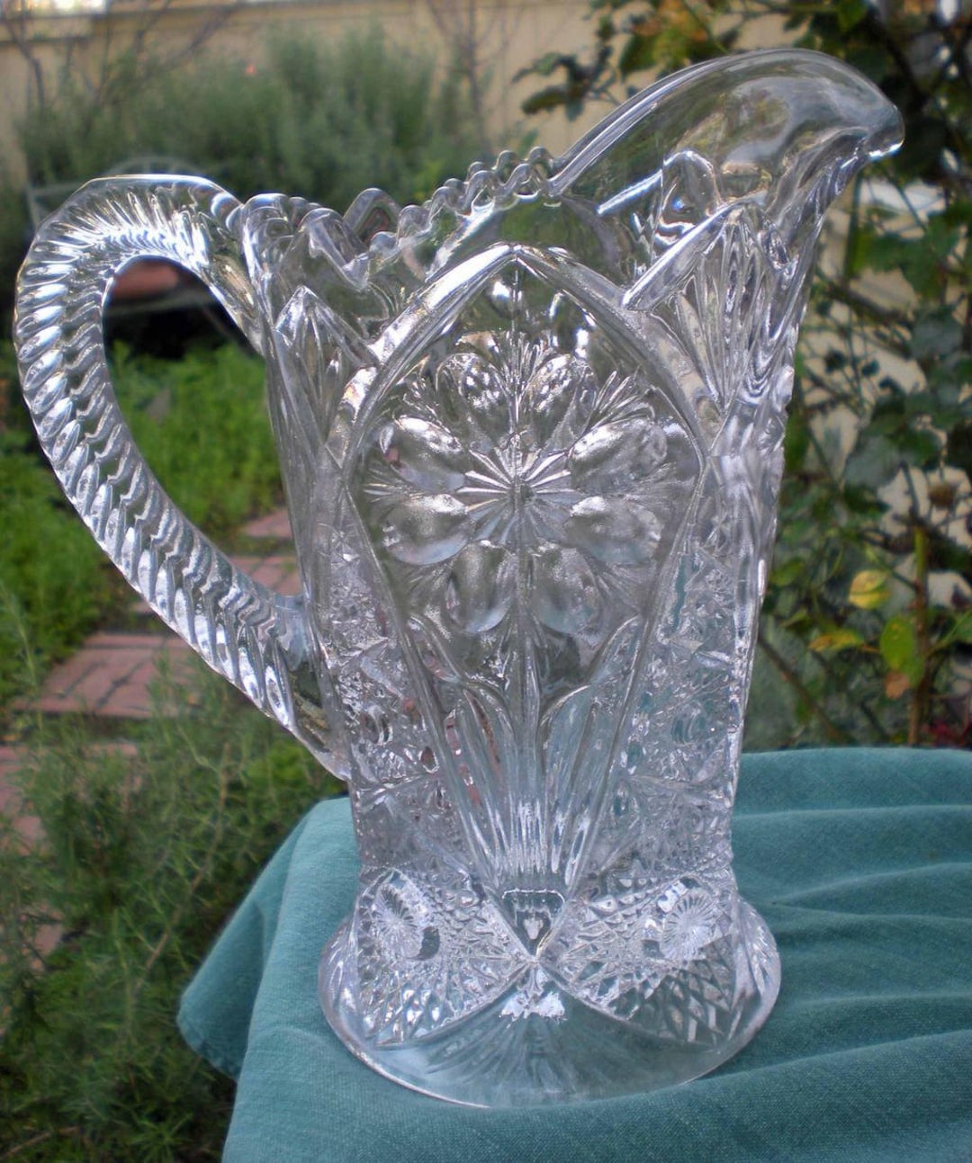 Lovely Vintage Pressed Glass Pitcher, Imperial Glass, Pattern #474 ...