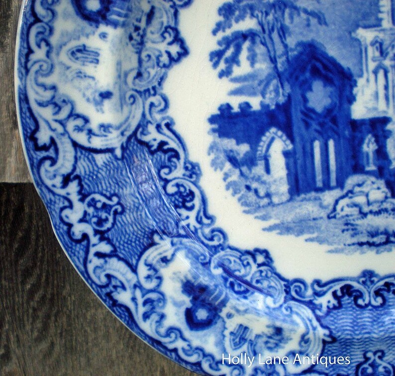 Antique Flow Blue Plate Abbey Pattern George Jones England - Etsy