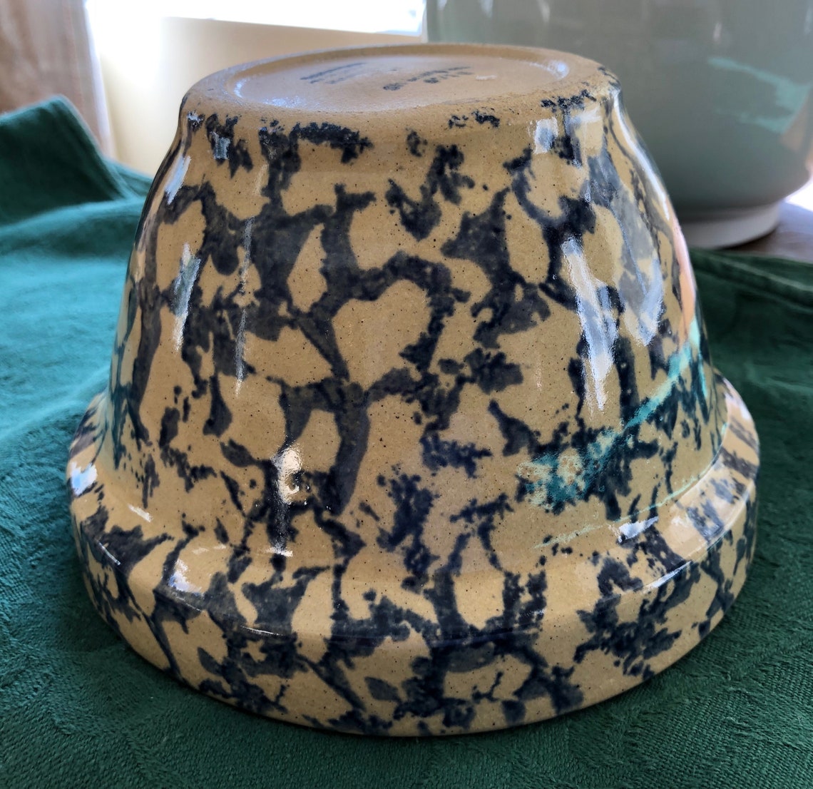 Blue Sponge Ware Bowl Robinson Ransbottom Pottery Beach - Etsy