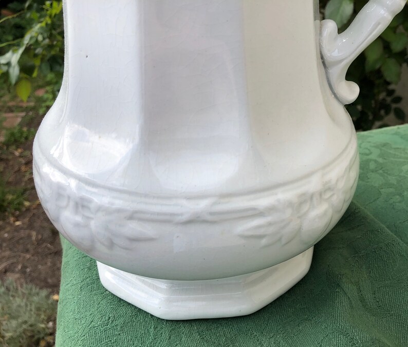 Early English White Ironstone Ewer, Pitcher, Fig Shape, J Wedgwood ...