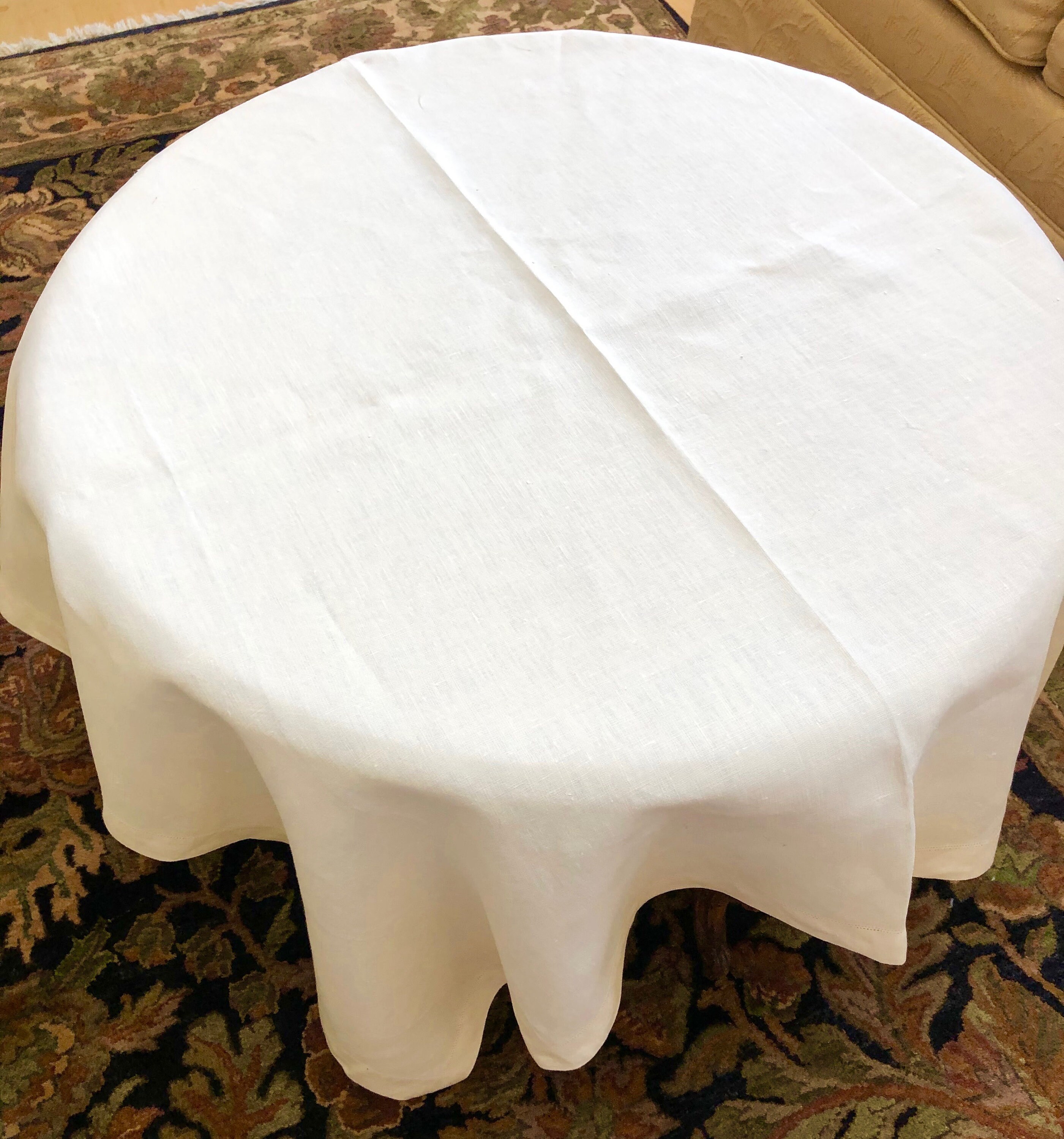 Vintage Tablecloth, Pale Yellow Linen, Interior Decorate, Country Home ...