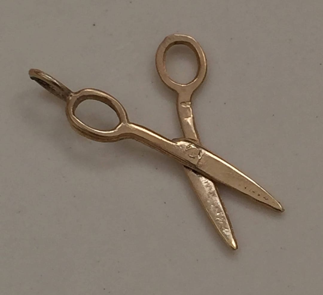 Vintage Movable Scissors 14K Gold Charm, Pendant, Vintage Gift, Vintage ...