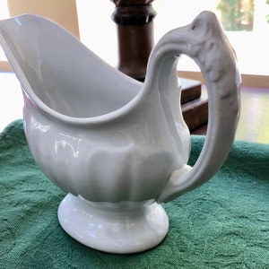 Early White Ironstone Gravy Pitcher, President Shape, Edwards, England ...