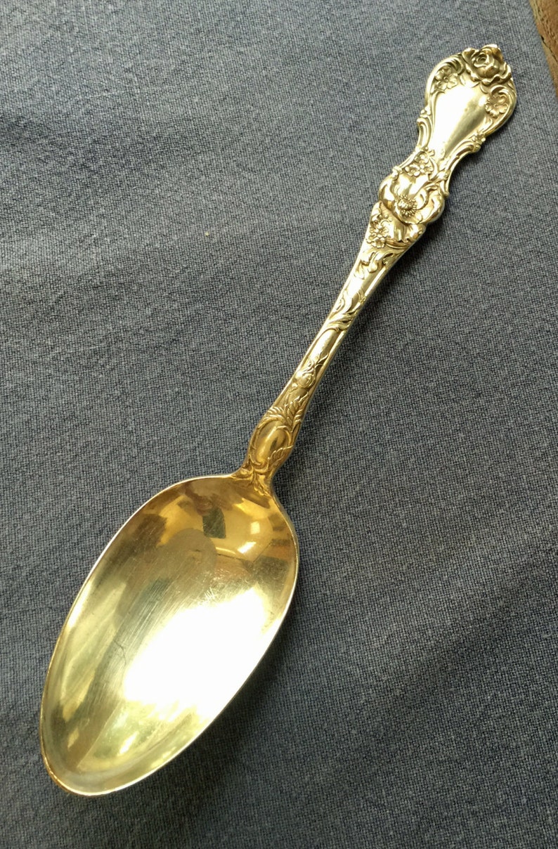 Pair of Antique Silver Serving Spoons 1875 Wallace Pat June | Etsy