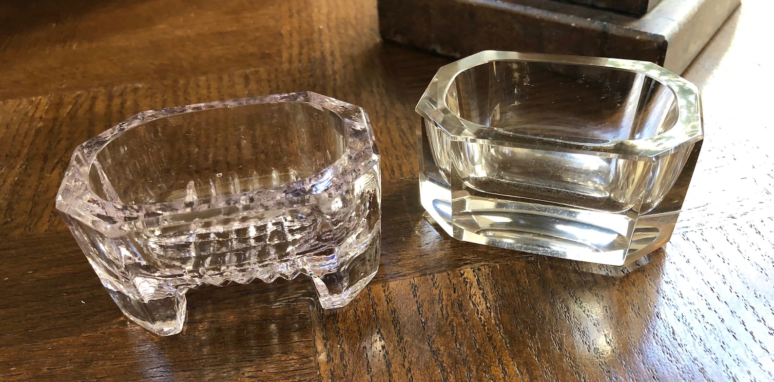 Antique Glass, 2 Master Salt Dishes, Salt Dips, Collectible Glass ...
