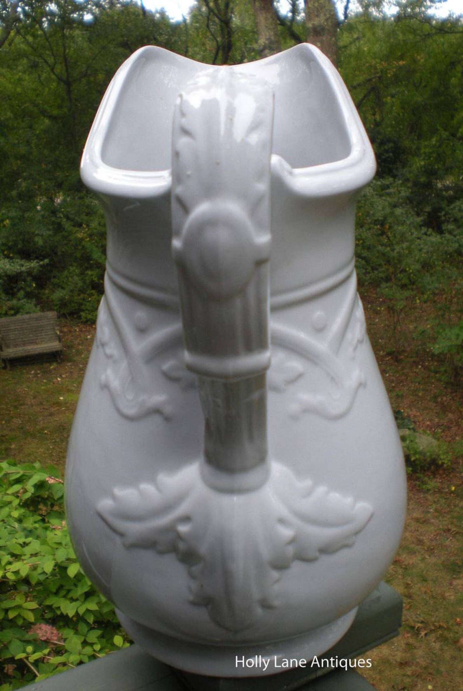 Early English White Ironstone Ewer, Pitcher, Sharon Arch, Erie Shape, J ...