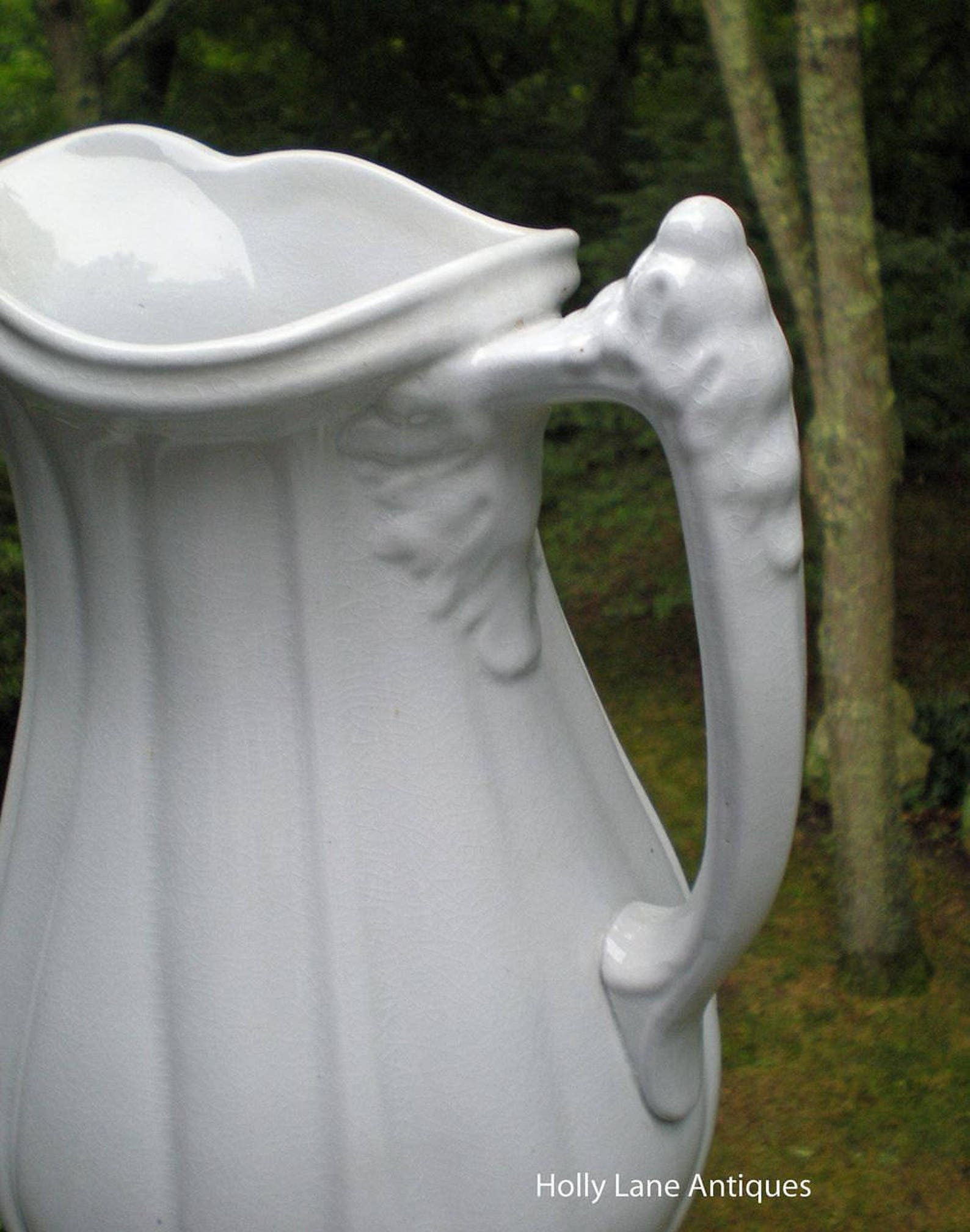 Early English White Ironstone Ewer, Pitcher, Grand Loop Shape, Jacob ...