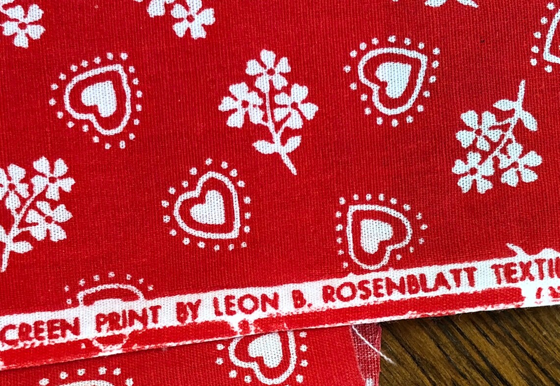 Vintage Fabric 5 Different Piece Lot Red Cotton Prints - Etsy