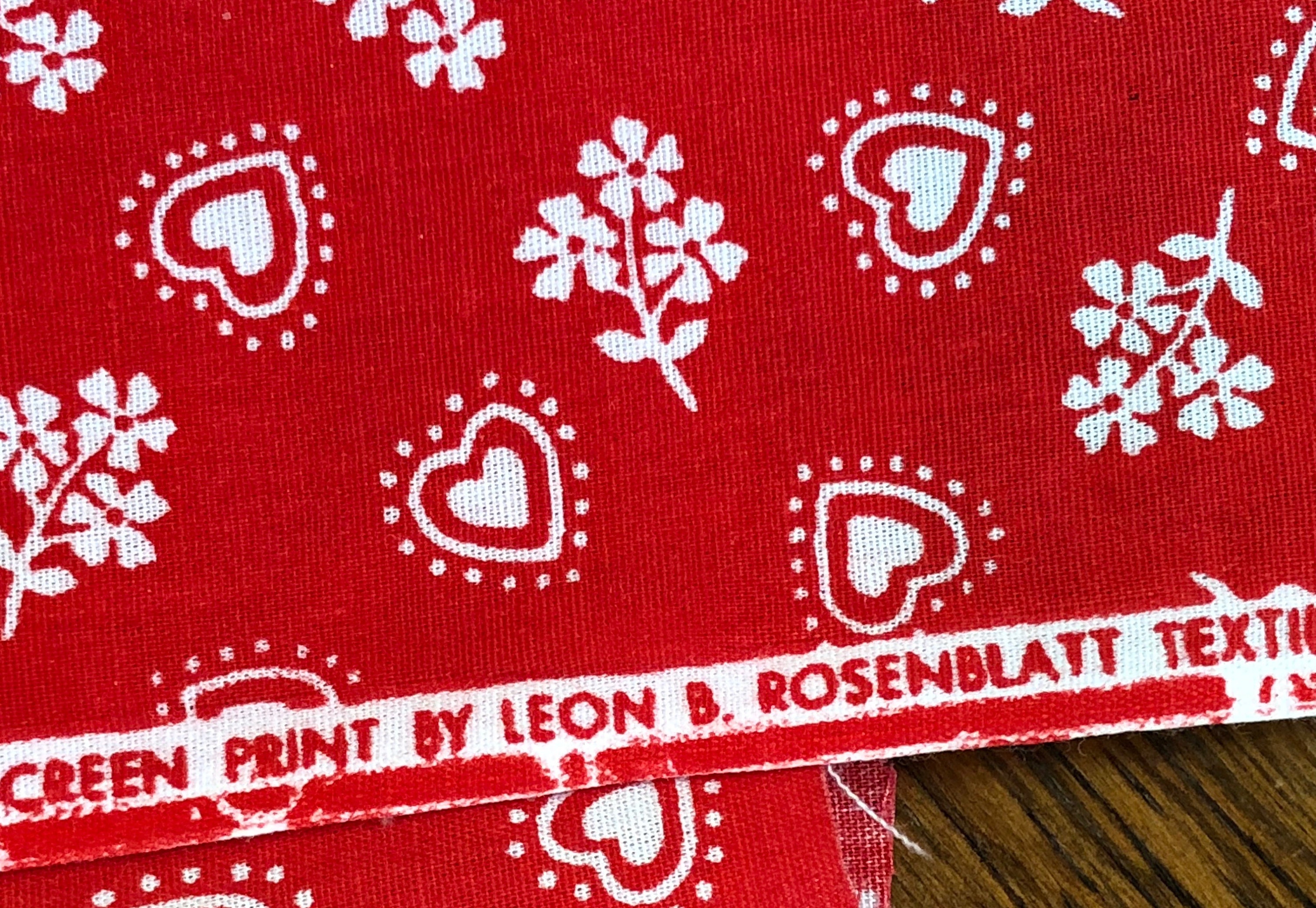 Vintage Fabric, 5 Different Piece Lot, Red Cotton Prints, Cotton Fabric ...