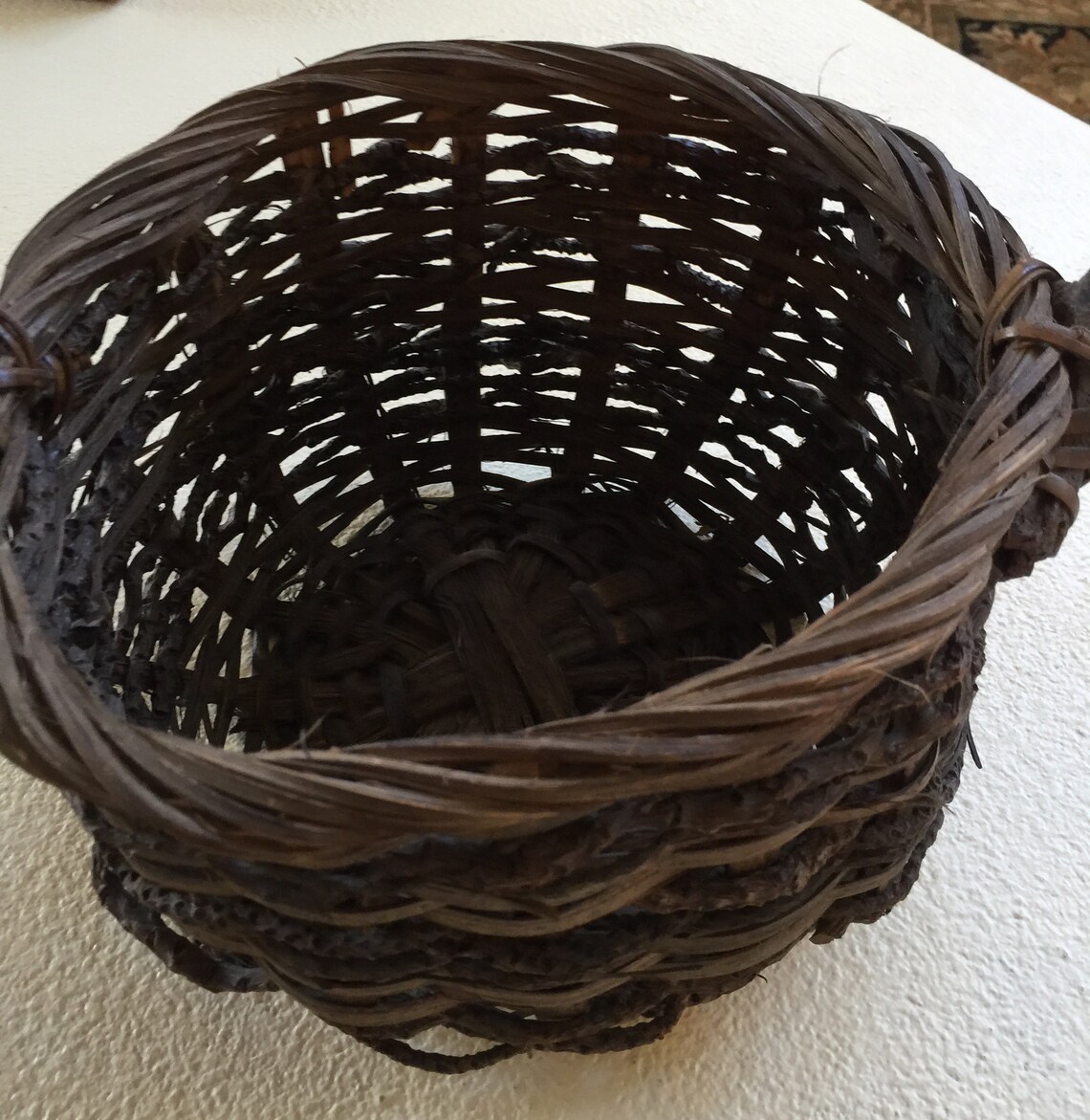 Vintage Rustic Twig Basket Wonderful Handle Vintage Gift | Etsy