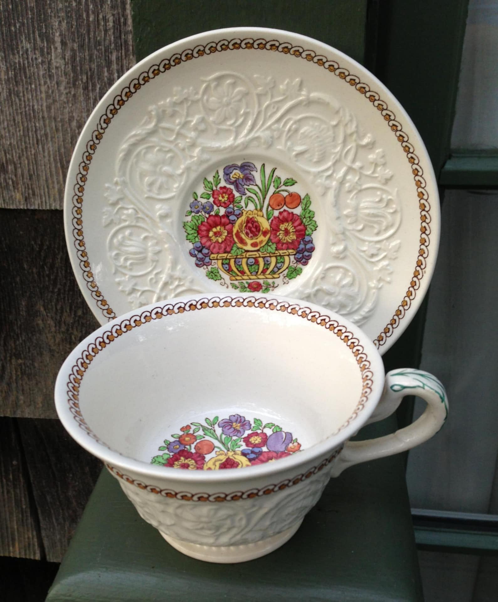 Vintage Wedgwood Patrician Cup and Saucer Windermere Pattern - Etsy