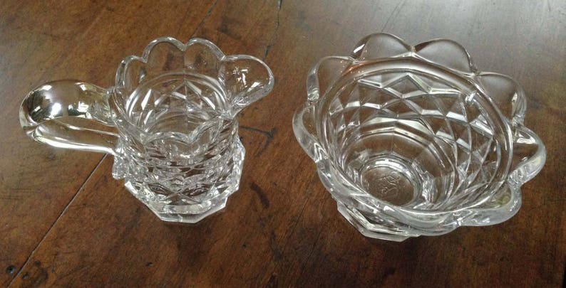 Rare Antique English Glass Sugar and Cream Pitcher Pair, George ...