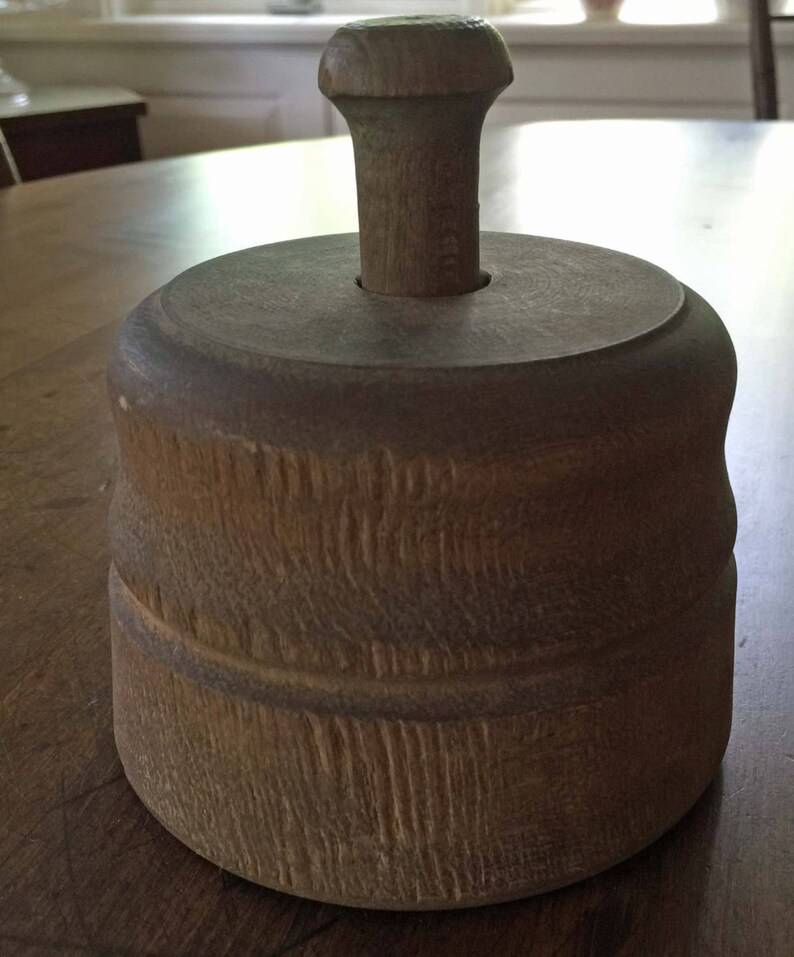 Antique Large Wood Primitive Butter Mold Butter Stamp Carved - Etsy