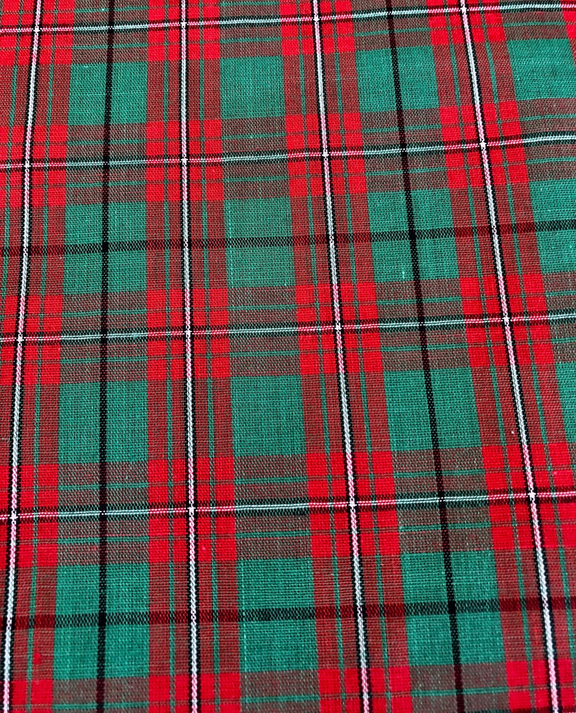 Vintage Fabric Red and Green Plaid Holiday Fabric Cotton - Etsy