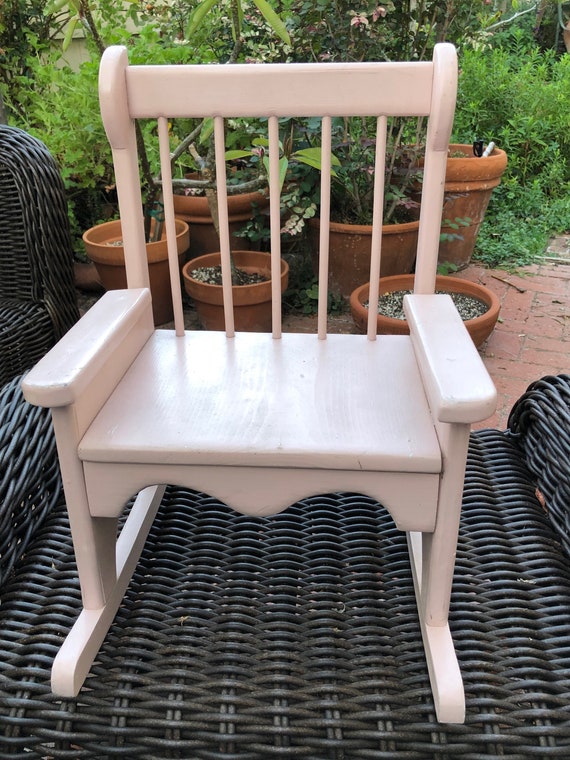 Vintage Childs Rocking Chair Rocker Pink Paint Childrens | Etsy