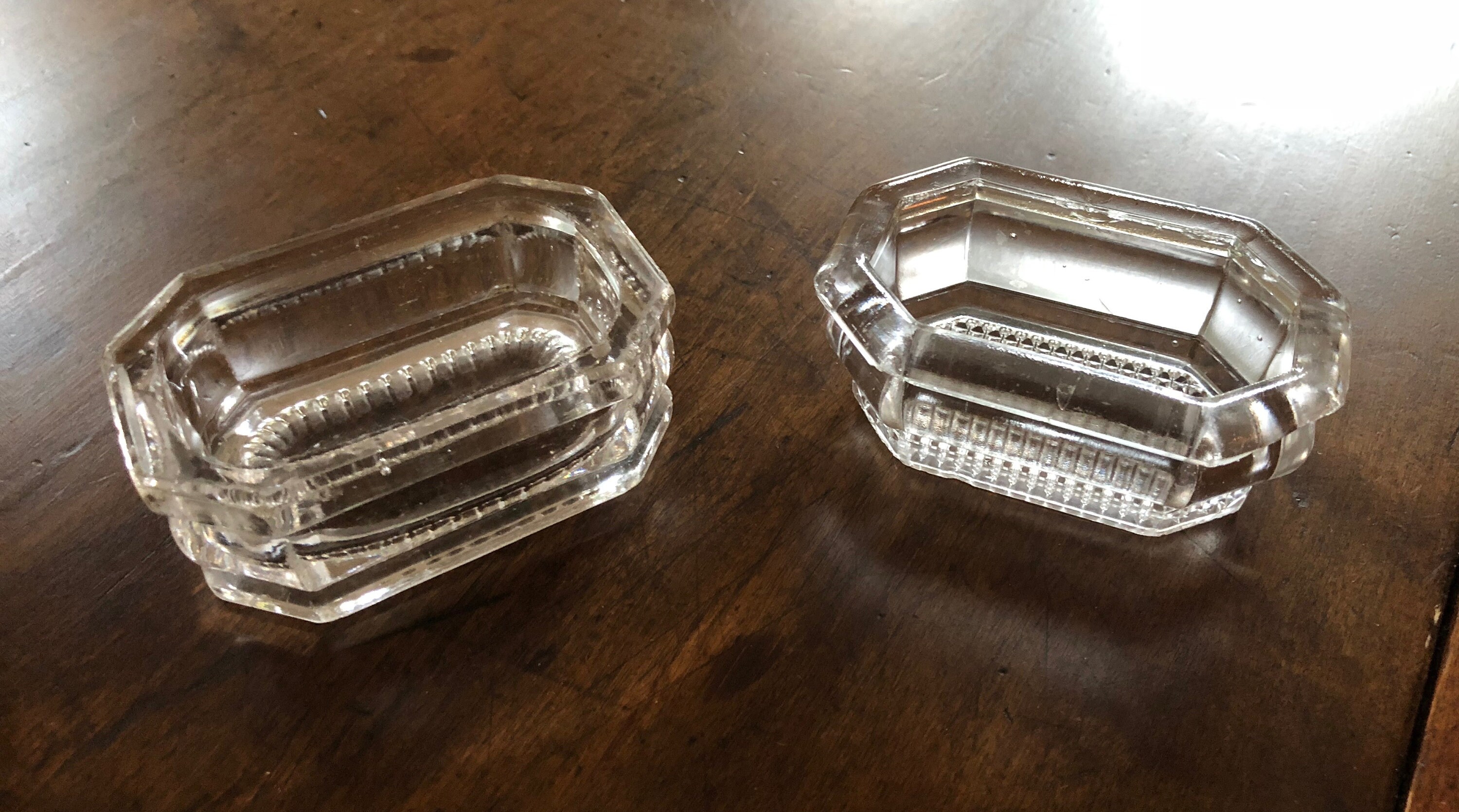 Antique Glass 2 Master Salt Dishes Salt Dips Collectible - Etsy