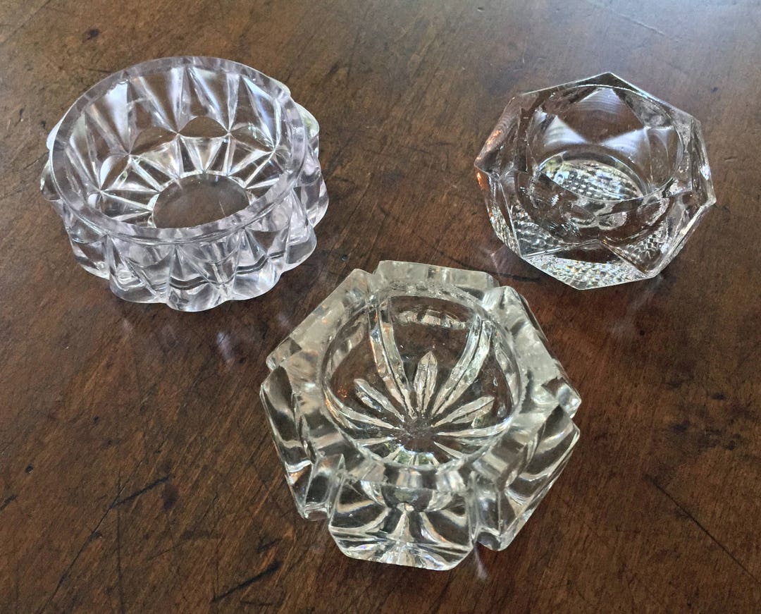 Antique Glass, 3 Master Salt Dishes, Salt Dips, Collectible Glass ...