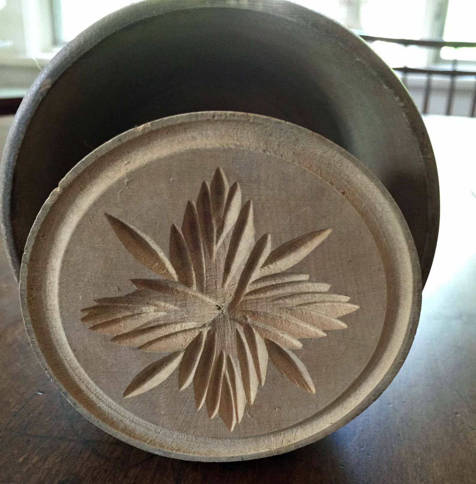 Antique Large Wood Primitive Butter Mold Butter Stamp Carved - Etsy