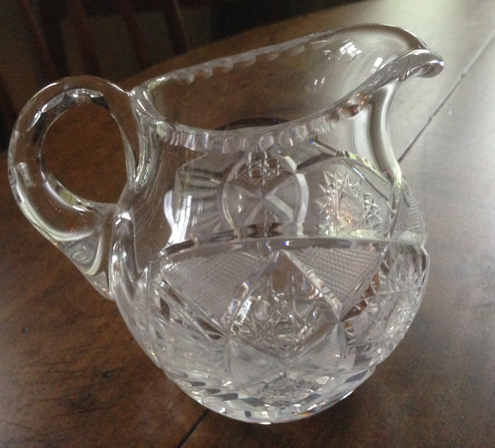 Cut Glass Creamer Pitcher Collectible Glass Vintage Glass - Etsy