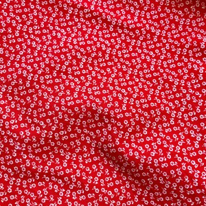 Vintage Fabric, 2 Pieces, Solid Red, Small Floral Print, Cranston Print ...