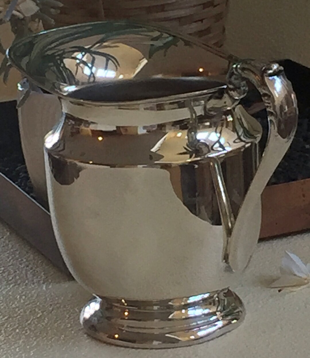 Vintage Silver Plated Footed Pitcher, Silver on Copper, F B Rogers ...