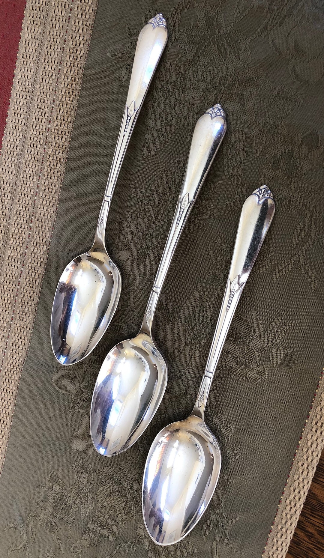 Vintage Silver Serving Spoons, Set of 3, Inspiration Pattern, Rogers ...