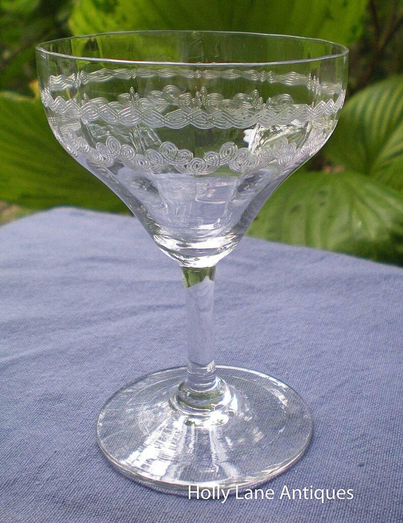 Antique Elegant Etched Optic Ribbed Stem Heisey Trefoil | Etsy