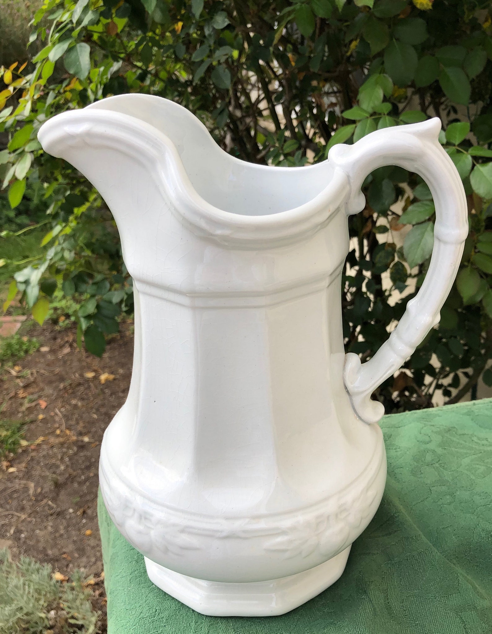 Early English White Ironstone Ewer Pitcher Fig Shape J - Etsy