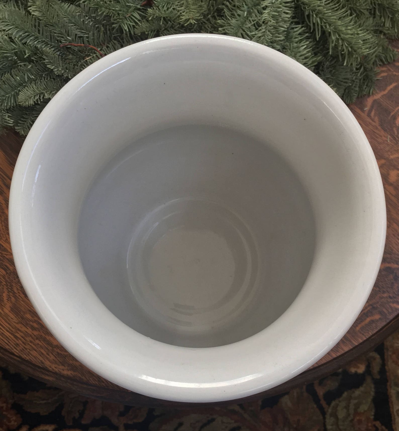 Early Large Transfer Ware Waste Pot Sage Green Floral Alba - Etsy