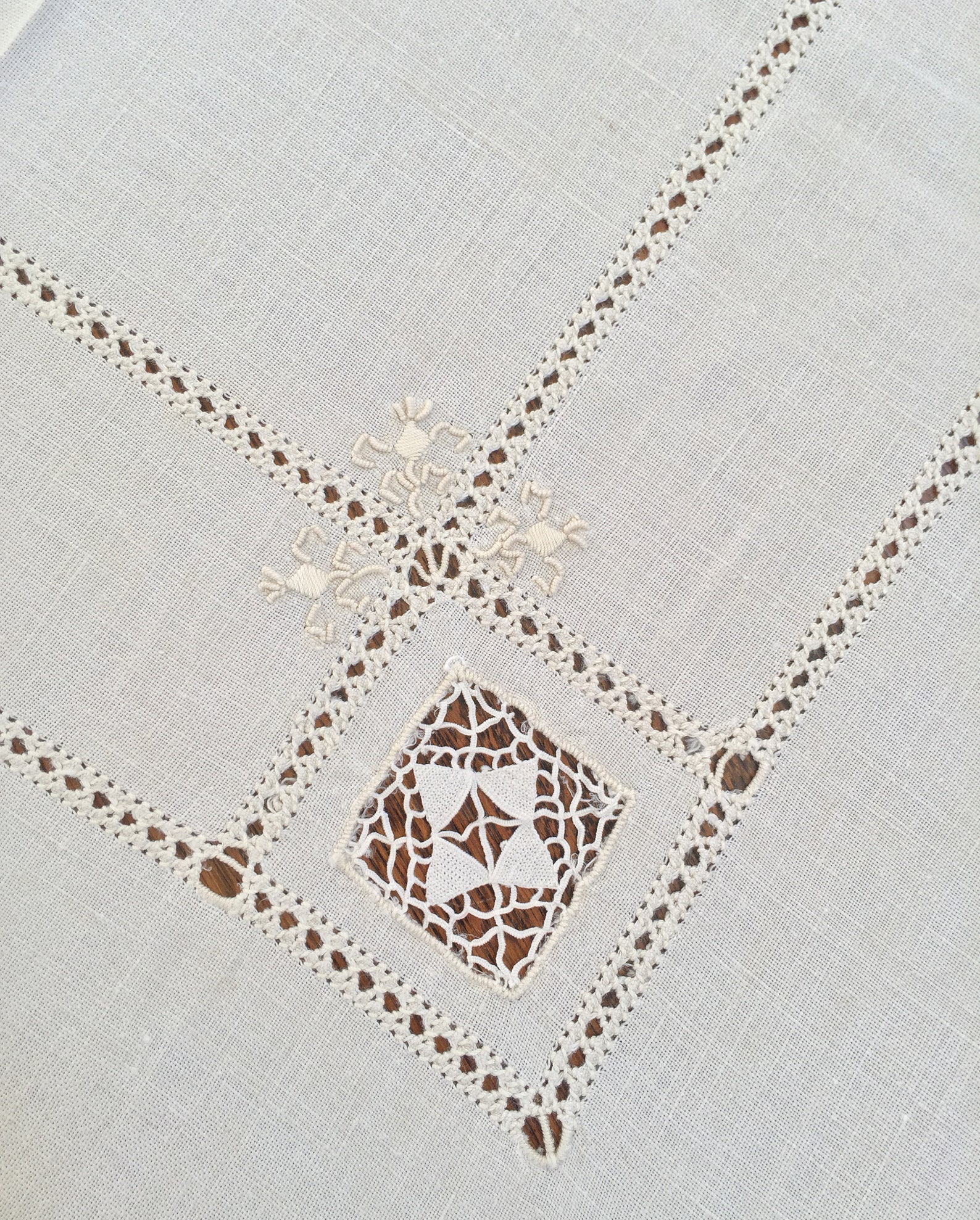 Vintage Linen Table Cloth Openwork Embroidery Drawn Thread - Etsy