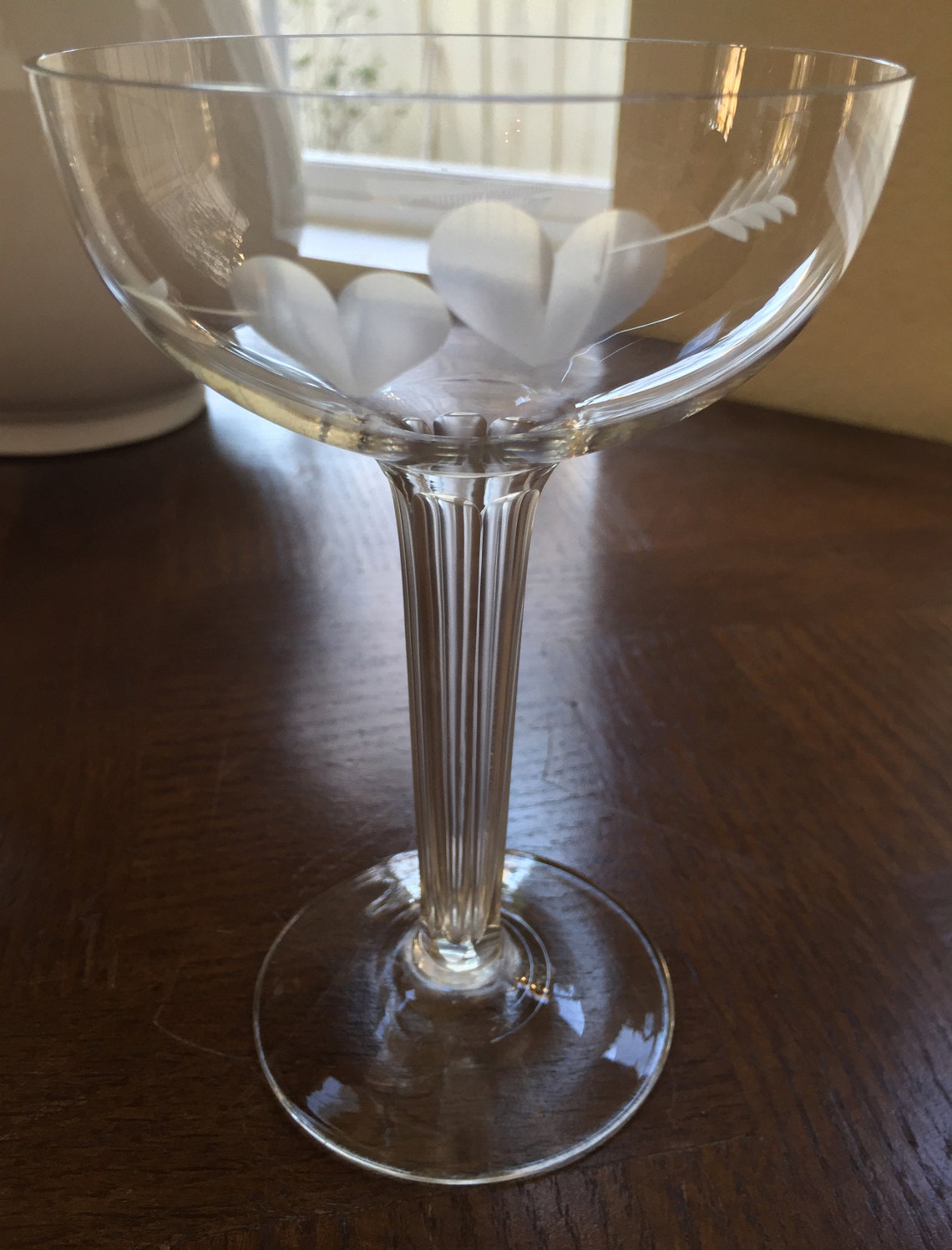 Vintage Glass Champagne Stem Open Stem Hearts C1950s | Etsy