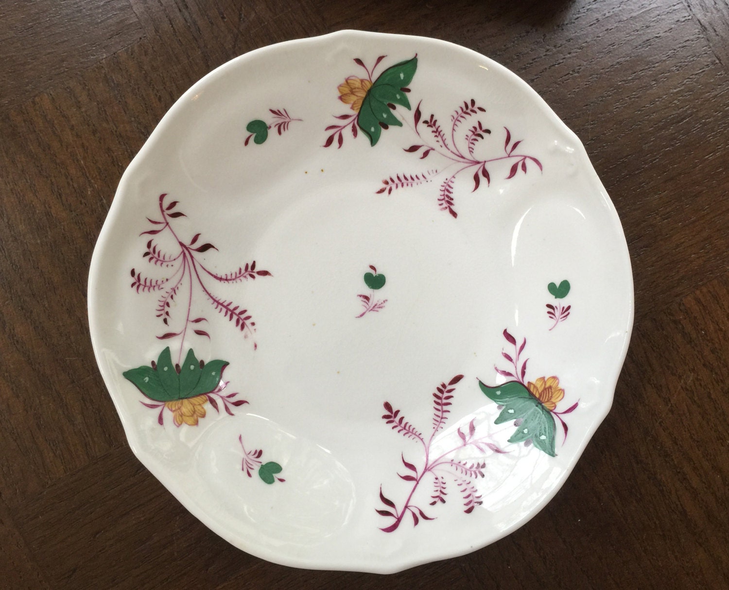 Pair Antique Plates, Sprig Pattern, Staffordshire, England, Cup Plates ...
