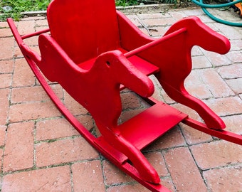 Red Rocking Horse | Etsy