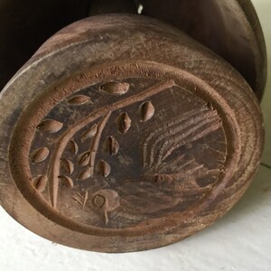 Antique Wood Primitive Butter Mold, Bird and Branch, Butter Stamp ...