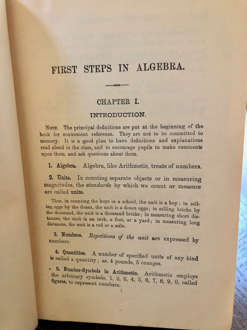 Antique Algebra Book First Steps in Algebra G A Wentworth - Etsy