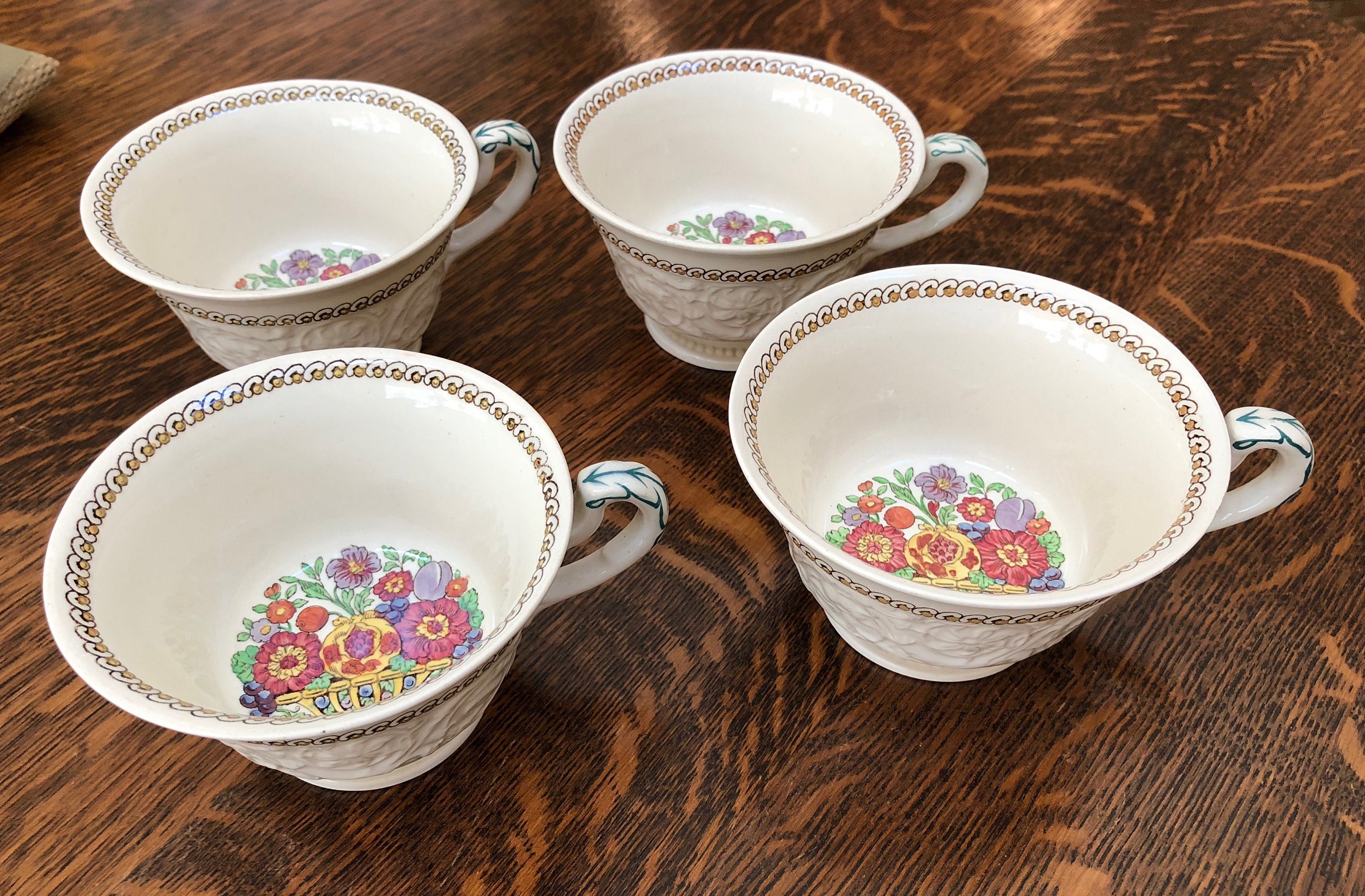 Vintage Wedgwood Patrician Cups Set of 4 Windermere Pattern | Etsy