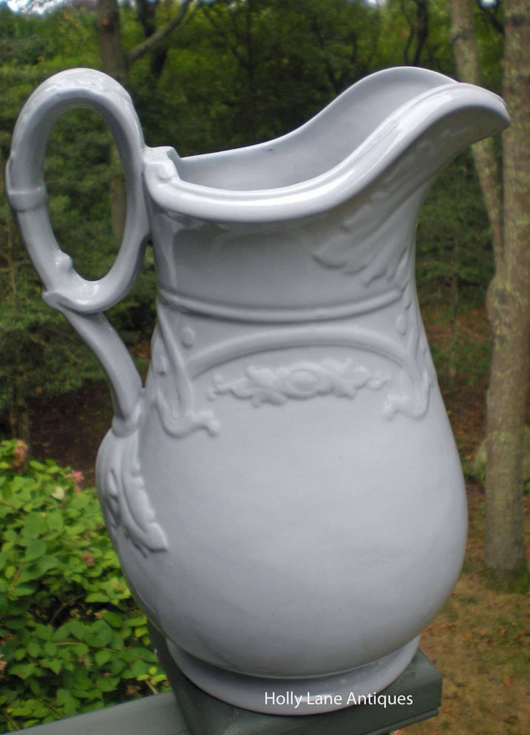 Early English White Ironstone Ewer, Pitcher, Sharon Arch, Erie Shape, J ...