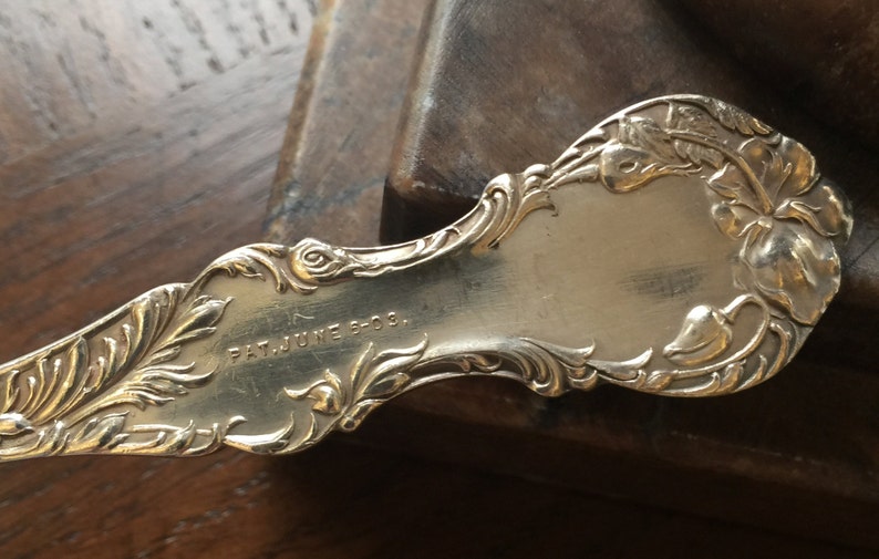 Pair of Antique Silver Serving Spoons 1875 Wallace Pat June | Etsy