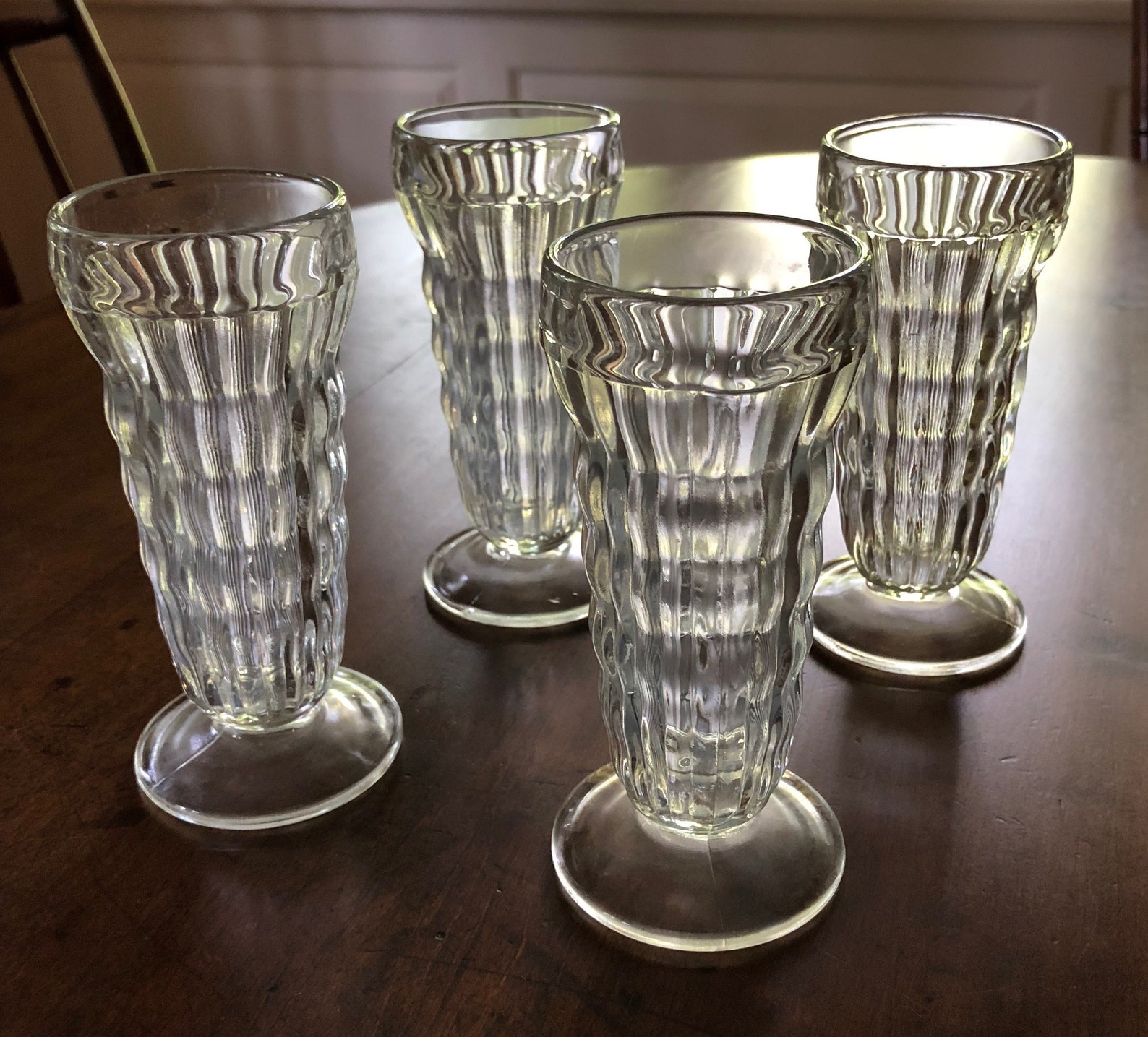 Vintage Glass Footed Parfait Glasses Set of 6 Cottage Style - Etsy