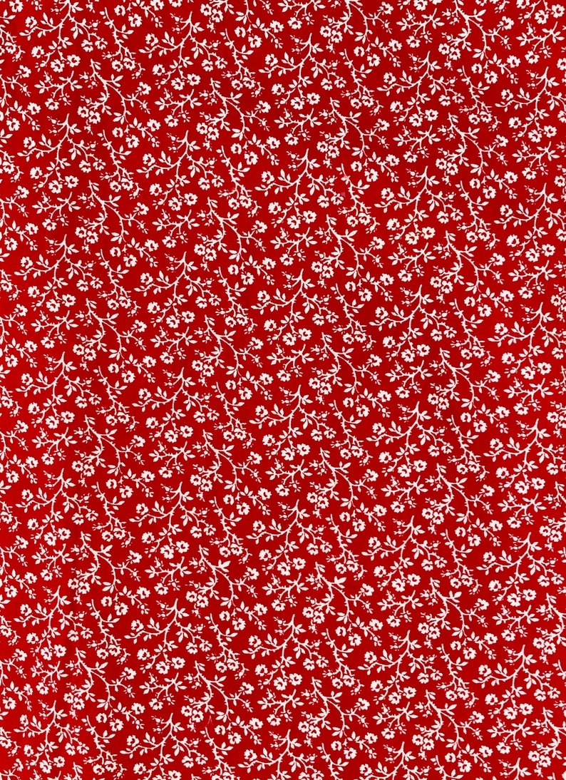 Vintage Fabric 5 Different Piece Lot Red Cotton Prints - Etsy