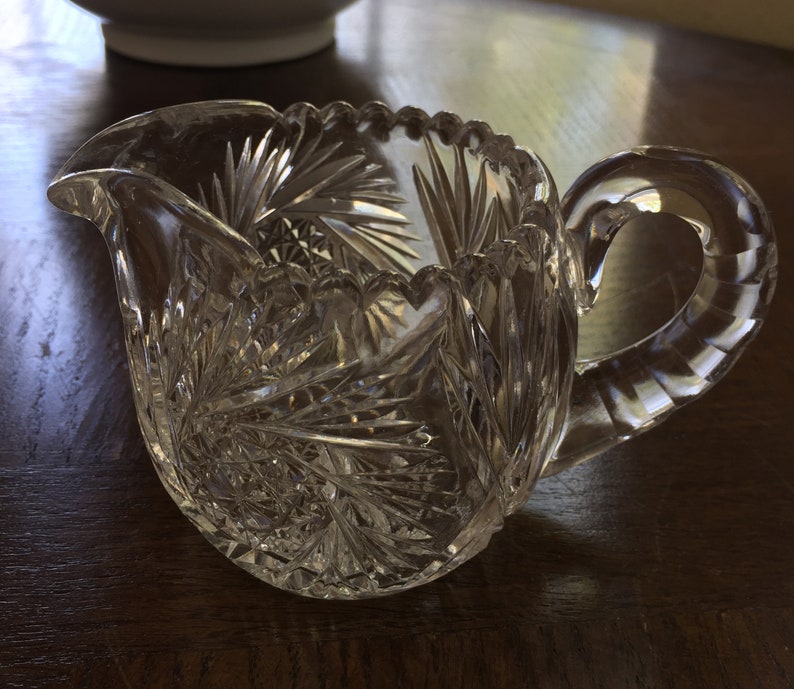 Antique Pressed Glass Creamer Cream Pitcher Antique | Etsy