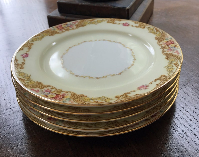 Antique Noritake Plates, Set of 5, Trojan Pattern, 603, Floral Vases ...