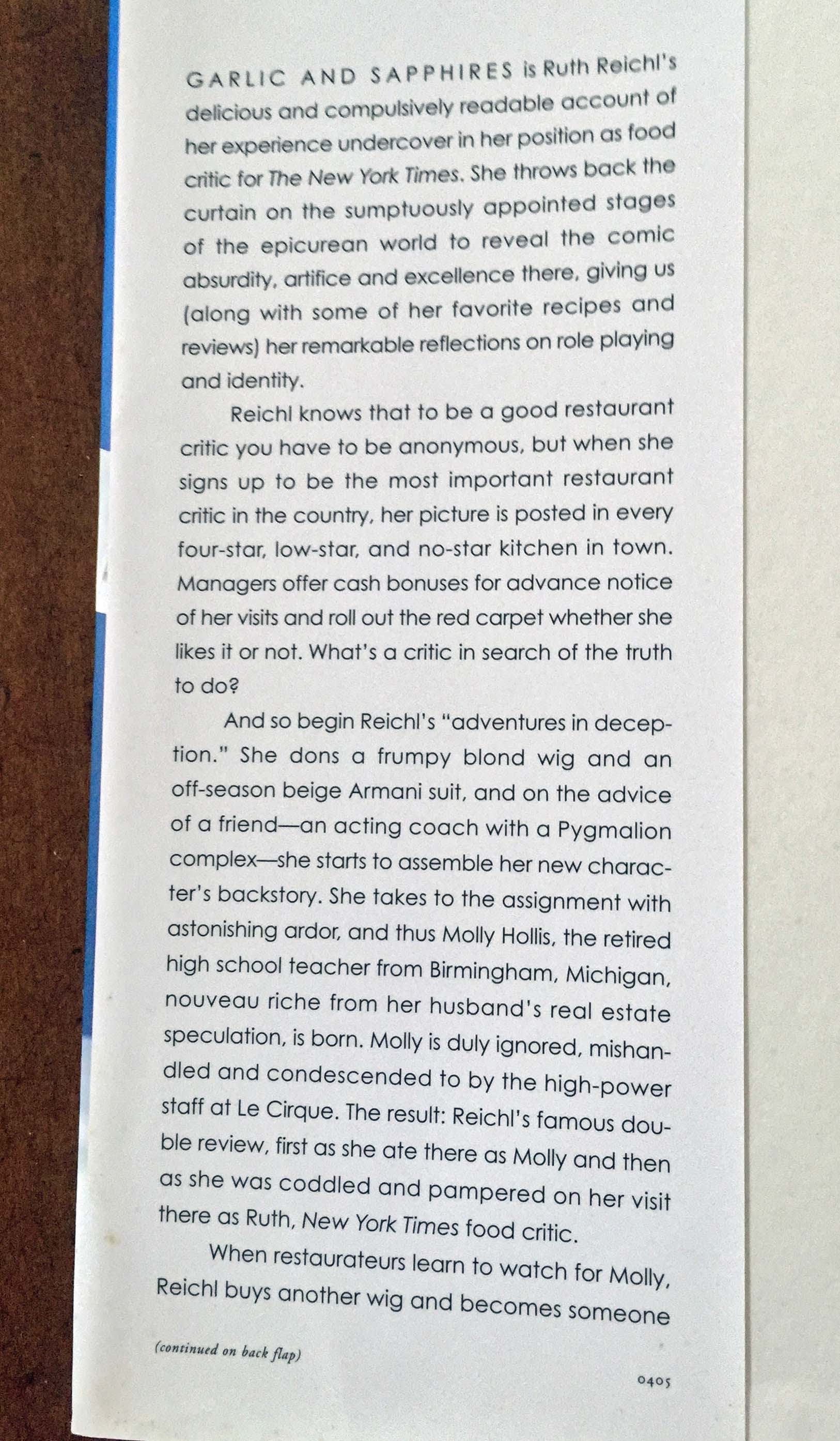 Garlic and Sapphires Ruth Reichl Food Lover Vintage Cook - Etsy