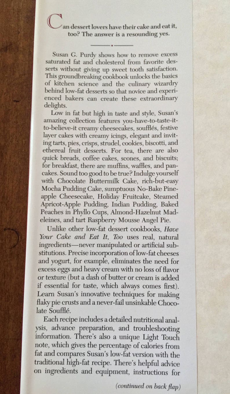 Have Your Cake and Eat It Too Susan Purdy Culinary Guide | Etsy