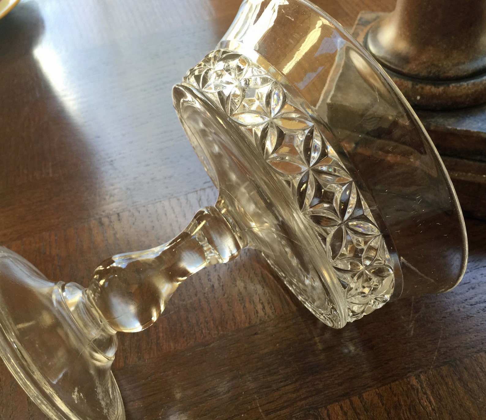 Antique Pressed Glass Pedestal Based Compote EAPG Pillow - Etsy