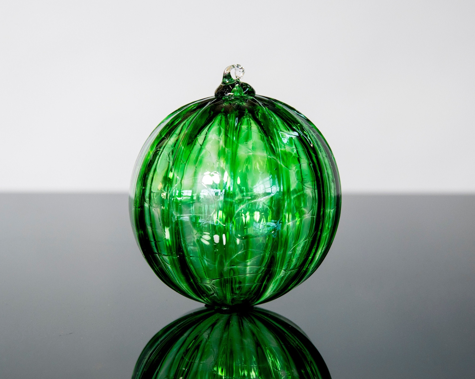 Green, Transparent Hand Blown Glass Ornament - Etsy
